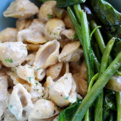 High-protein vegan alfredo pasta shells - Busy Gal Nutrition